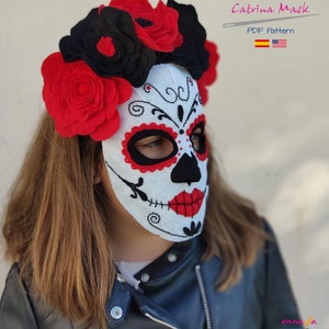 PDF Catrina Mask, PDF Sewing Pattern, Halloween, Felt Mask, Dress Up - Etsy