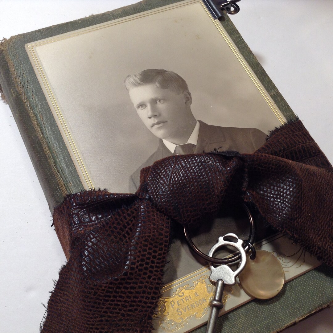 Vintage Book - Cover Kit for Journal With Authentic Cabinet Card, Ring ...