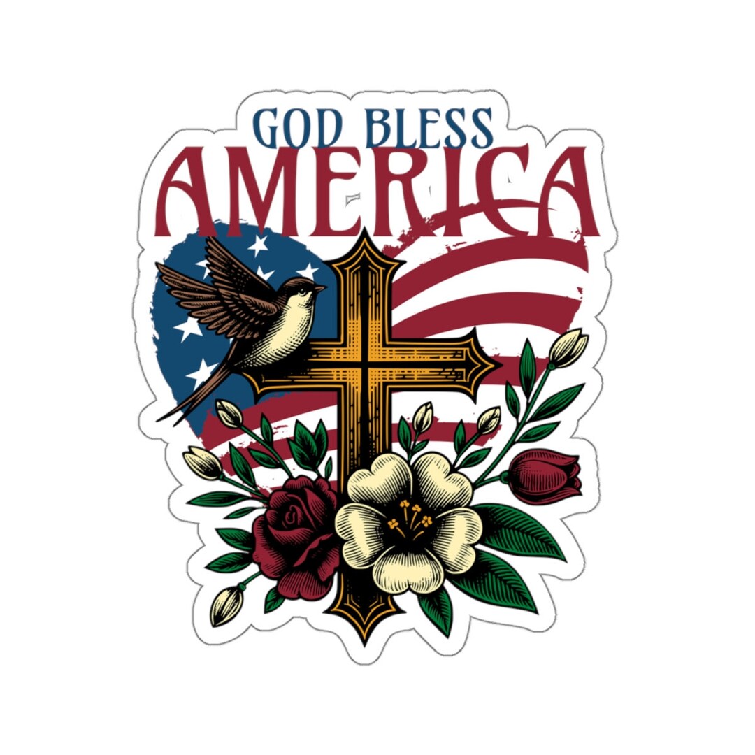 God Bless America Sticker | Independence Day Sticker | USA Sticker ...