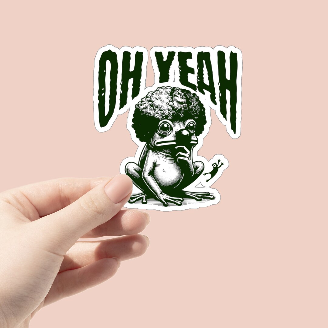 Funny Frog Meme Sticker | Oh Yeah Frog Meme | Laptop Sticker | Locker ...
