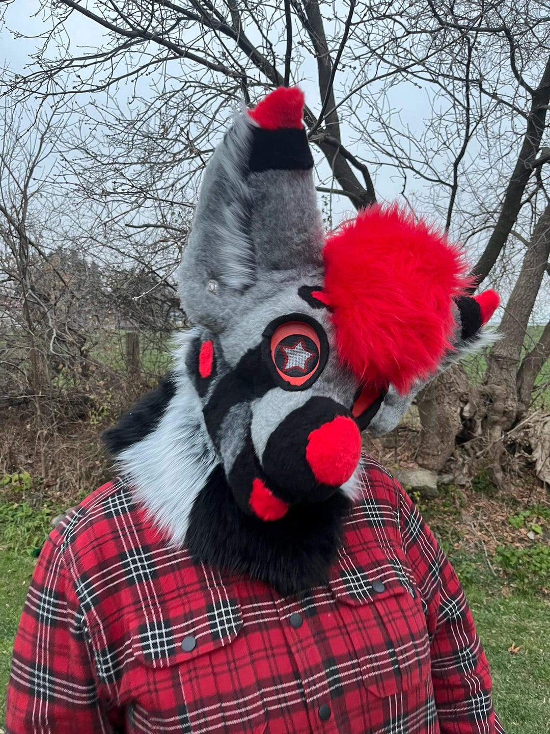 Bat Dragon Fursuit Head (black, Gray, Red) - Etsy