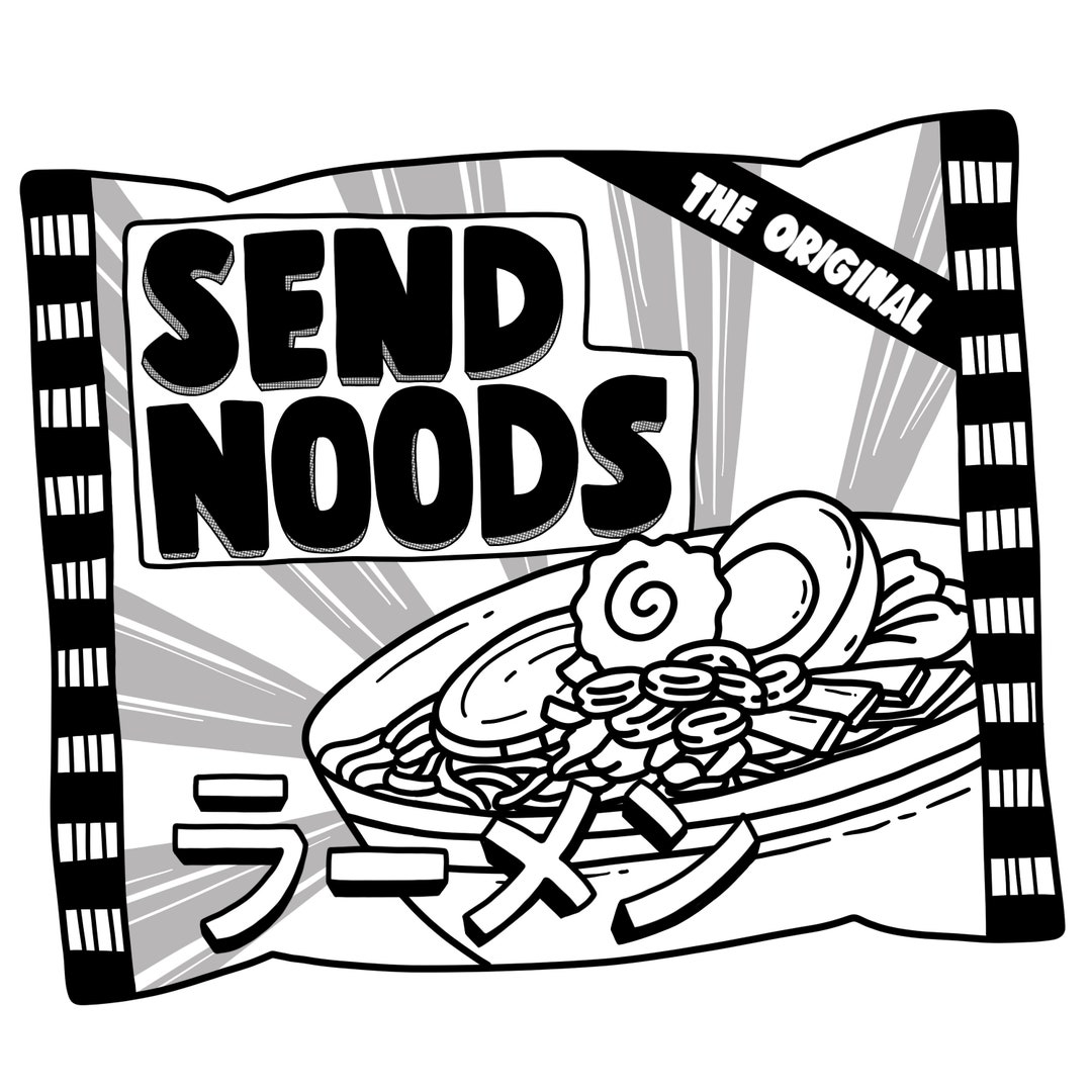 Send Noods Sticker, Ramen Sticker, Foodie Sticker, Food, Fun, Pun ...