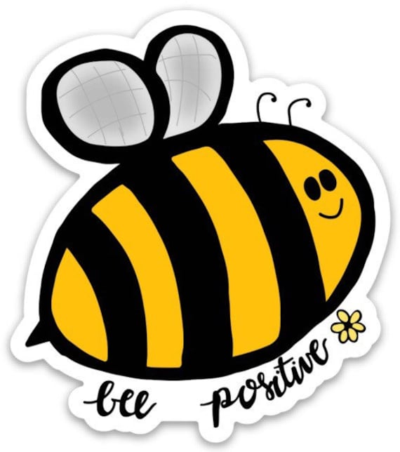 Bee Positive Vinyl Sticker | Etsy