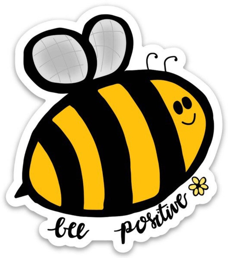 Bee Positive Vinyl Sticker - Etsy