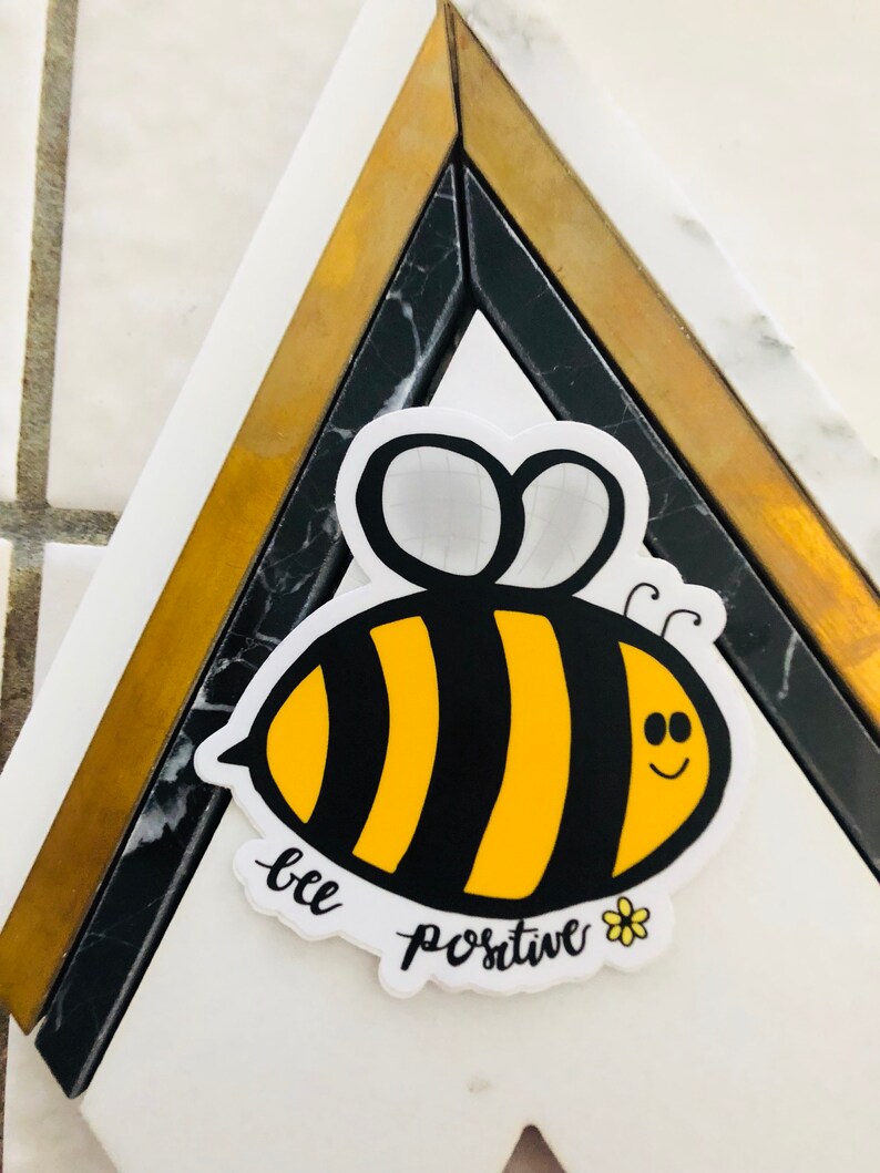 Bee Positive Vinyl Sticker - Etsy