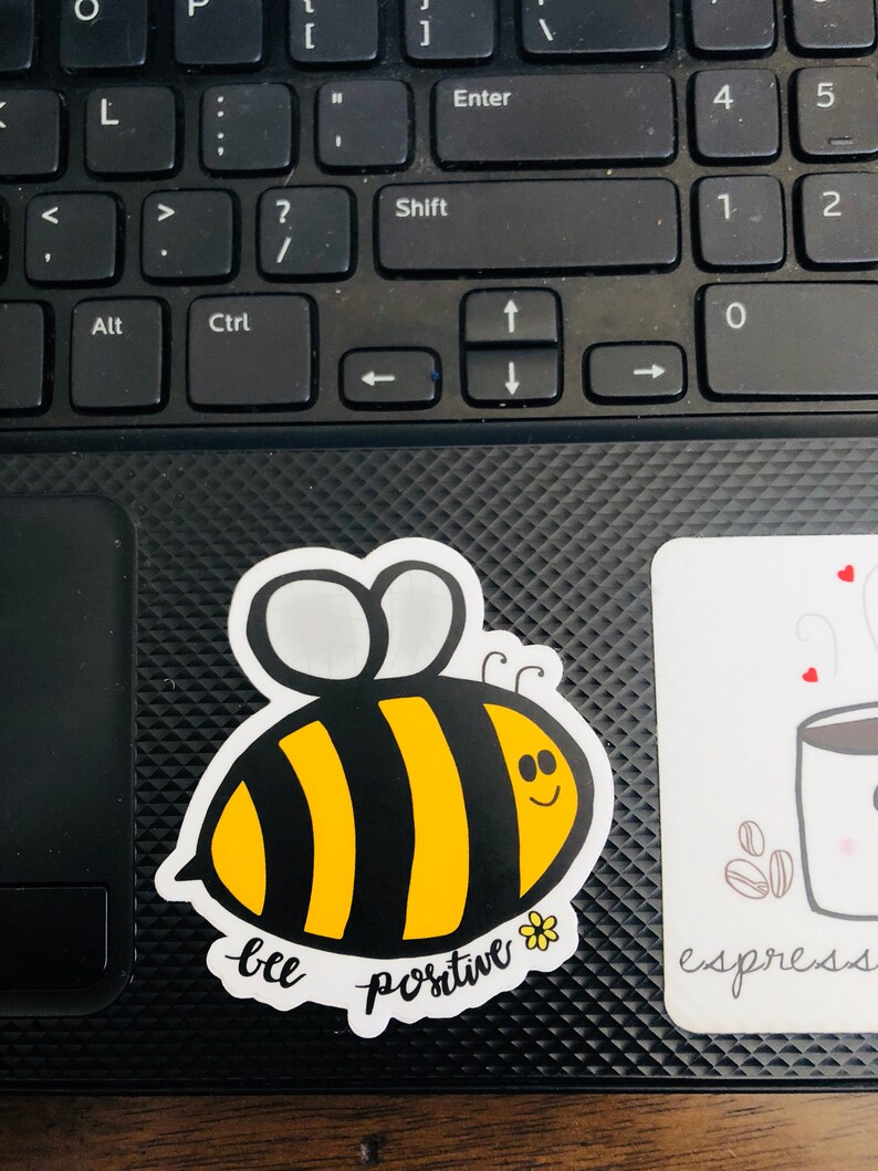 Bee Positive Vinyl Sticker - Etsy