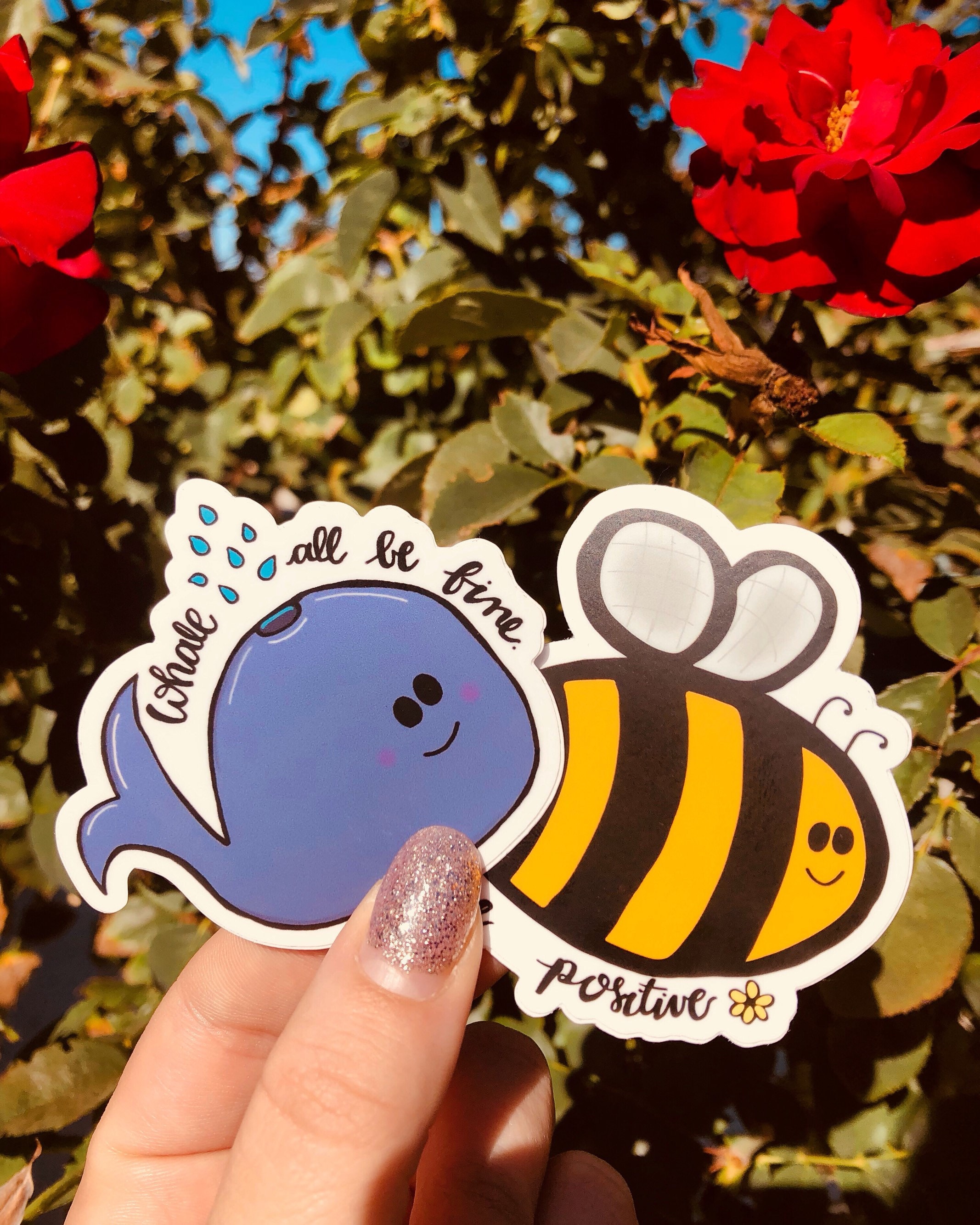 Bee Positive Vinyl Sticker - Etsy