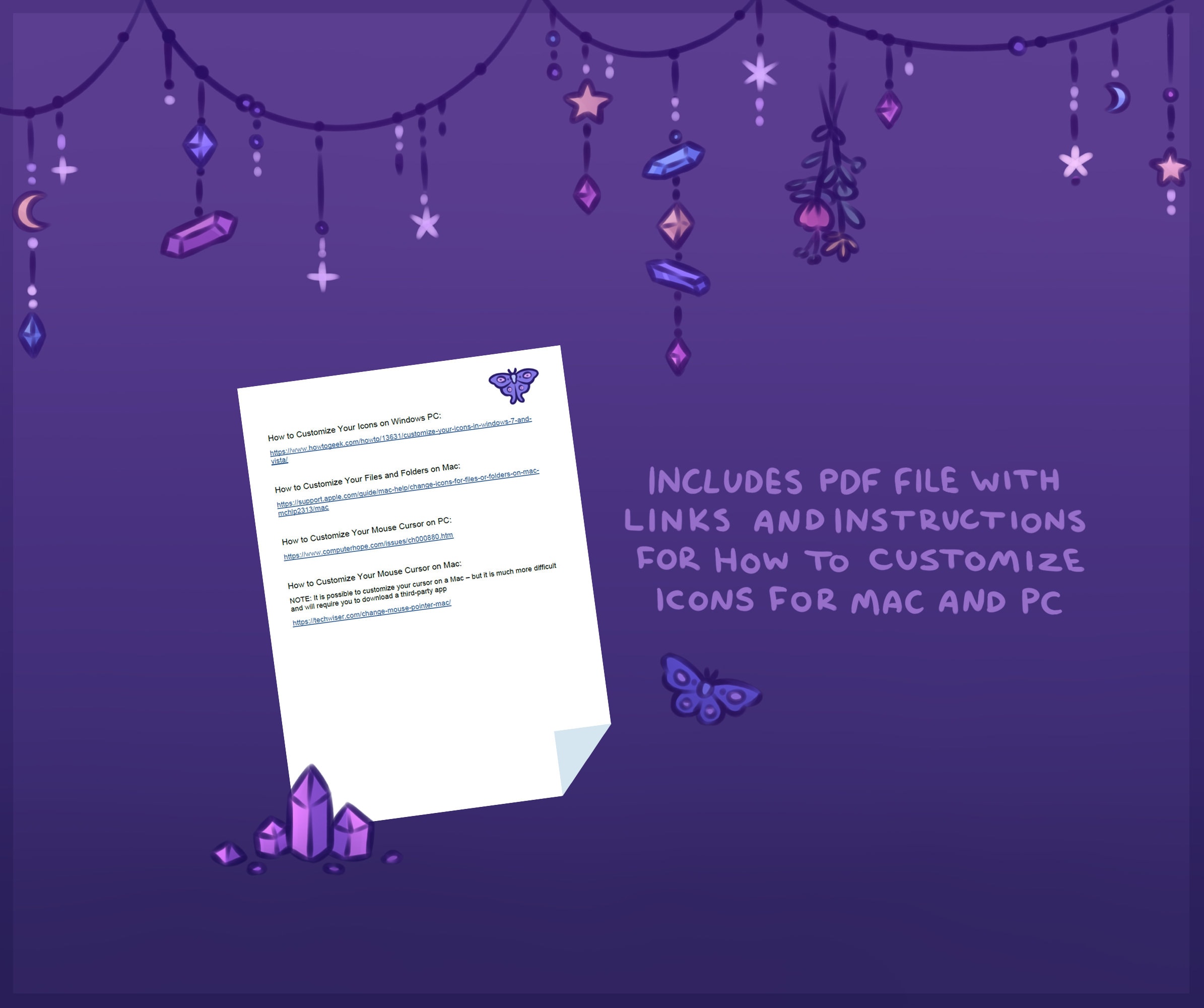 Moth Magic Computer Desktop Theme Background Wallpaper - Etsy