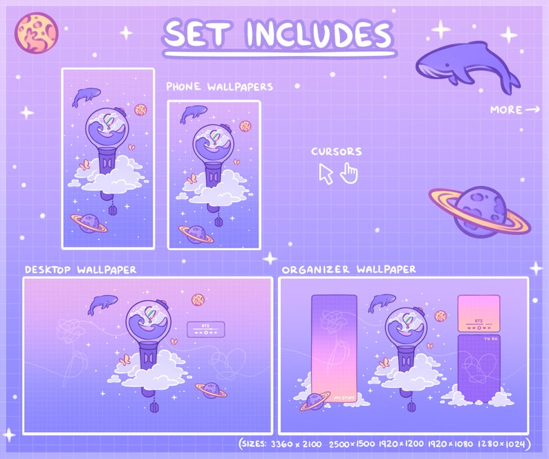 BTS Kpop Computer Desktop Theme Background Wallpaper - Etsy