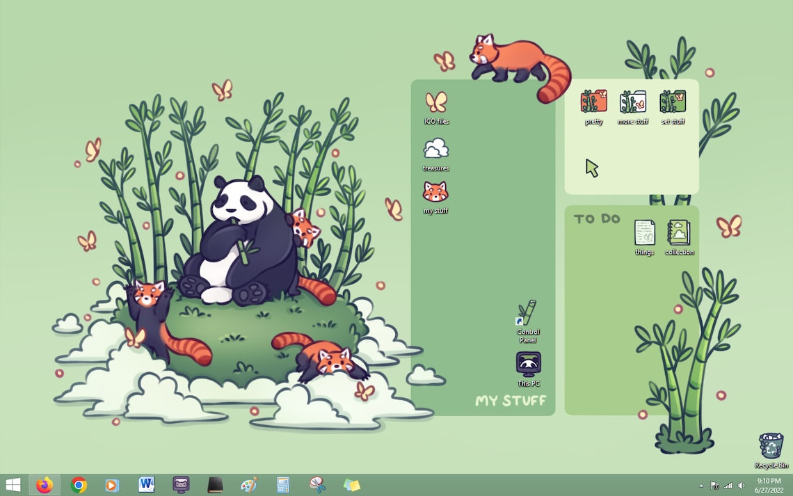 Cloud Pandas Computer Desktop Theme Background Wallpaper - Etsy