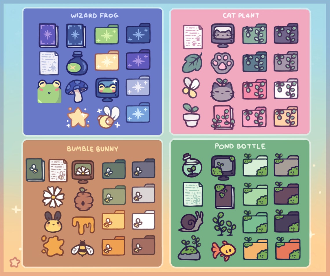 Cute Computer Desktop Icons & Folders Collection - Etsy