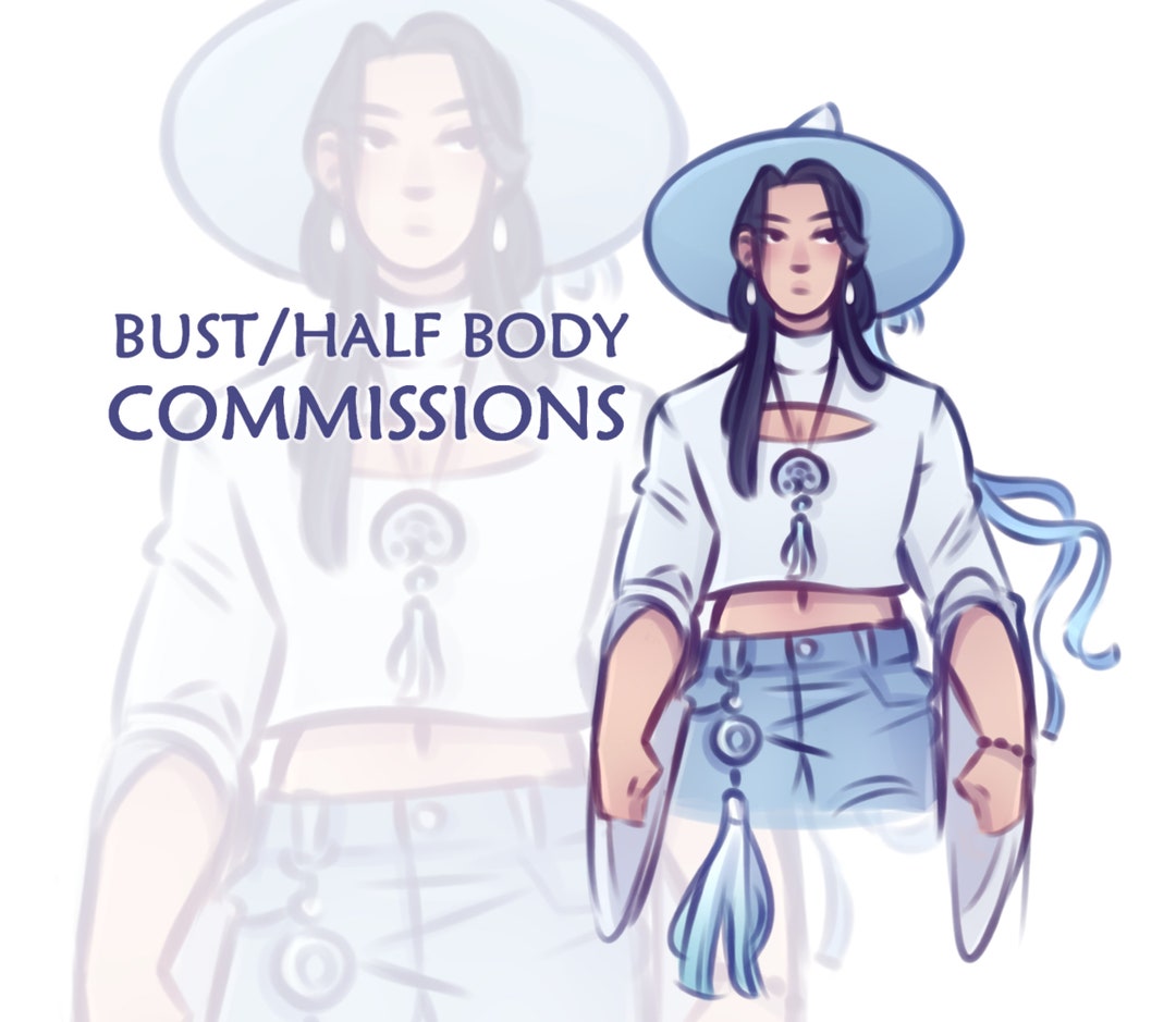 Bust & Half Body Digital Art Commissions - Etsy