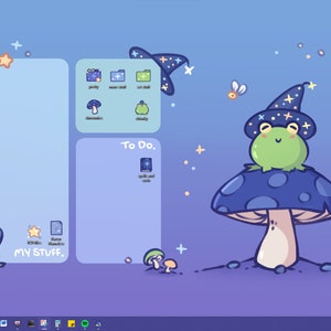 Wizard Frog Computer Desktop Theme Background Wallpaper Organizer Set ...
