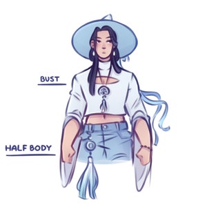 Bust & Half Body Digital Art Commissions - Etsy