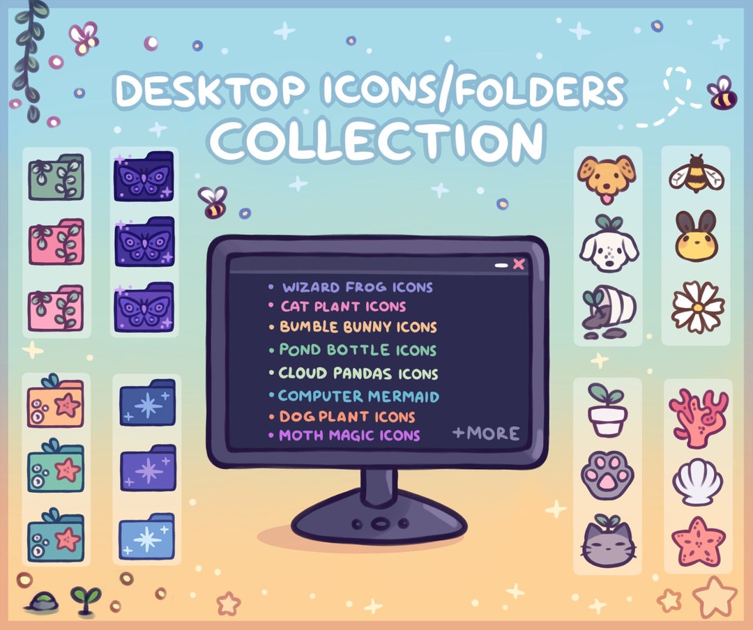 Cute Computer Desktop Icons & Folders Collection - Etsy