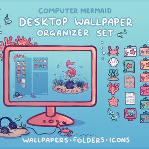 Mermaid Underwater Computer Desktop Theme Background Wallpaper ...