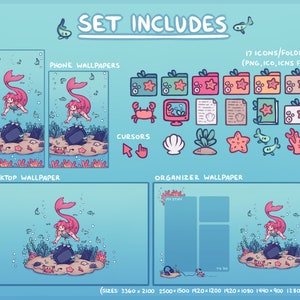 Mermaid Underwater Computer Desktop Theme Background Wallpaper ...