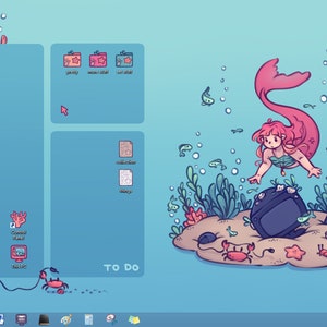 Mermaid Underwater Computer Desktop Theme Background Wallpaper ...