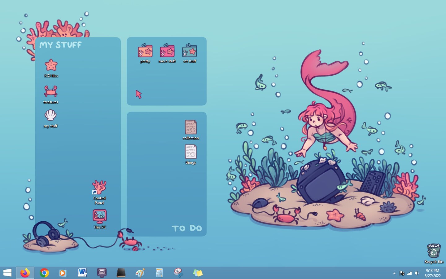 Mermaid Underwater Computer Desktop Theme Background Wallpaper ...