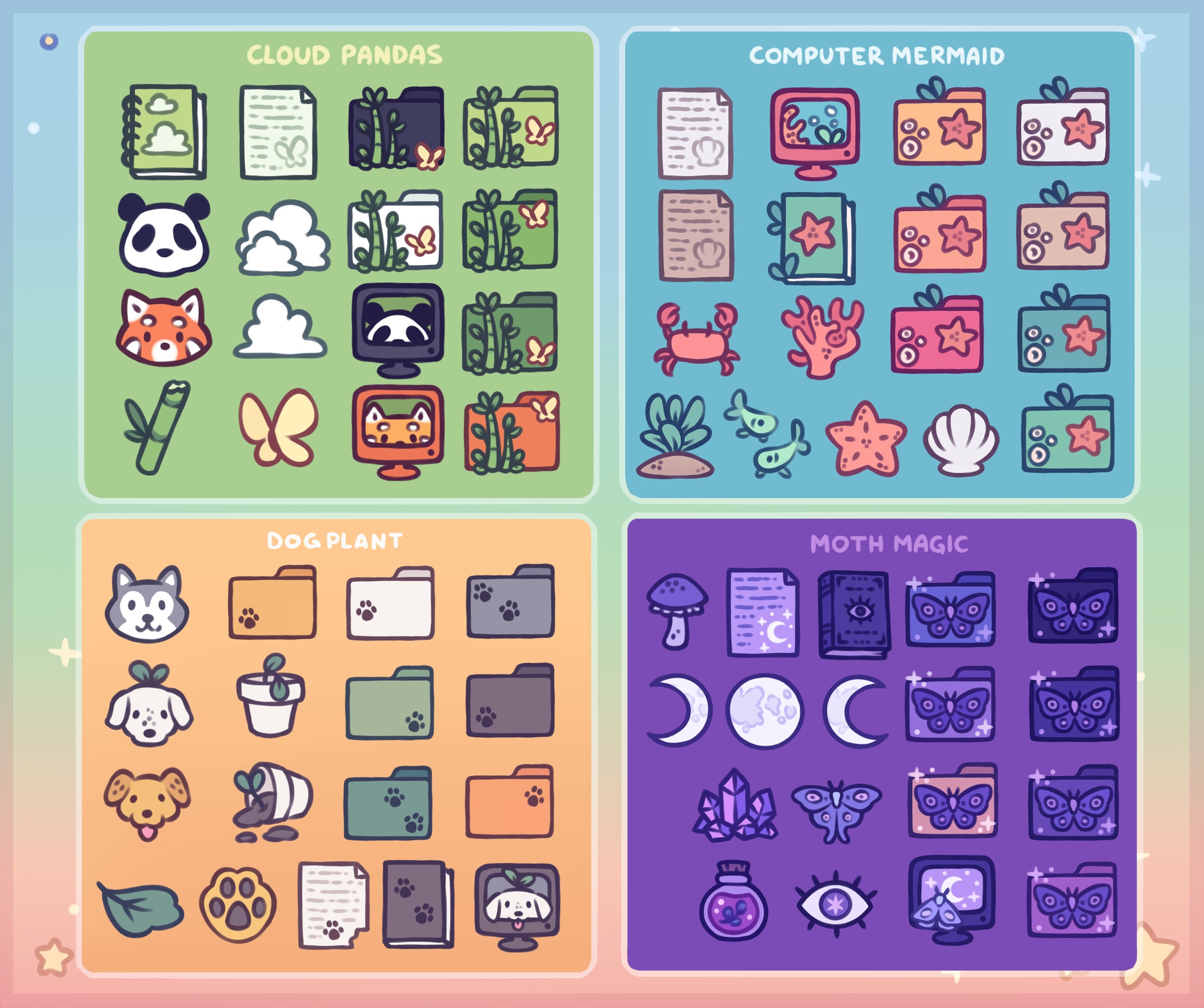 Cute Computer Desktop Icons Folders Collection Etsy UK cute-computer-desktop-icons-folders-collection-etsy-uk