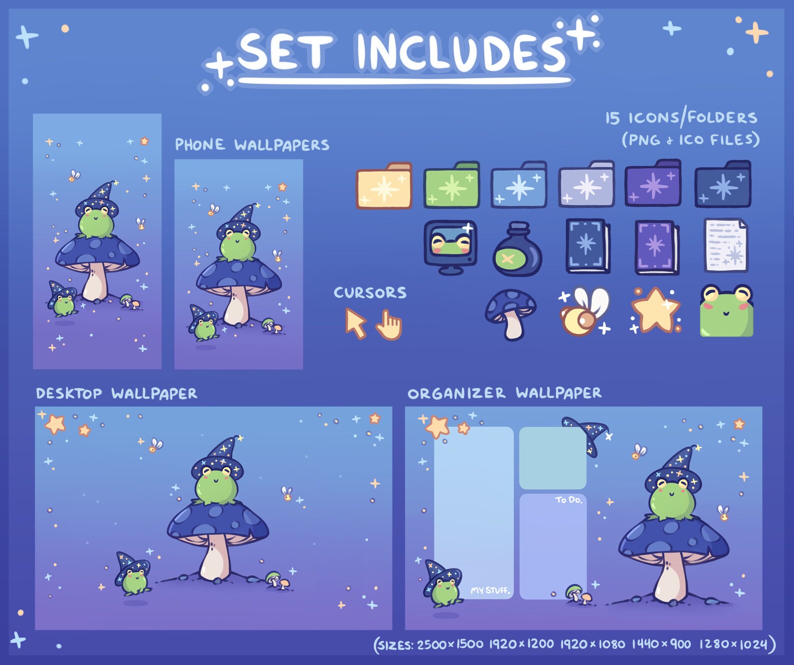 Wizard Frog Computer Desktop Theme Background Wallpaper - Etsy