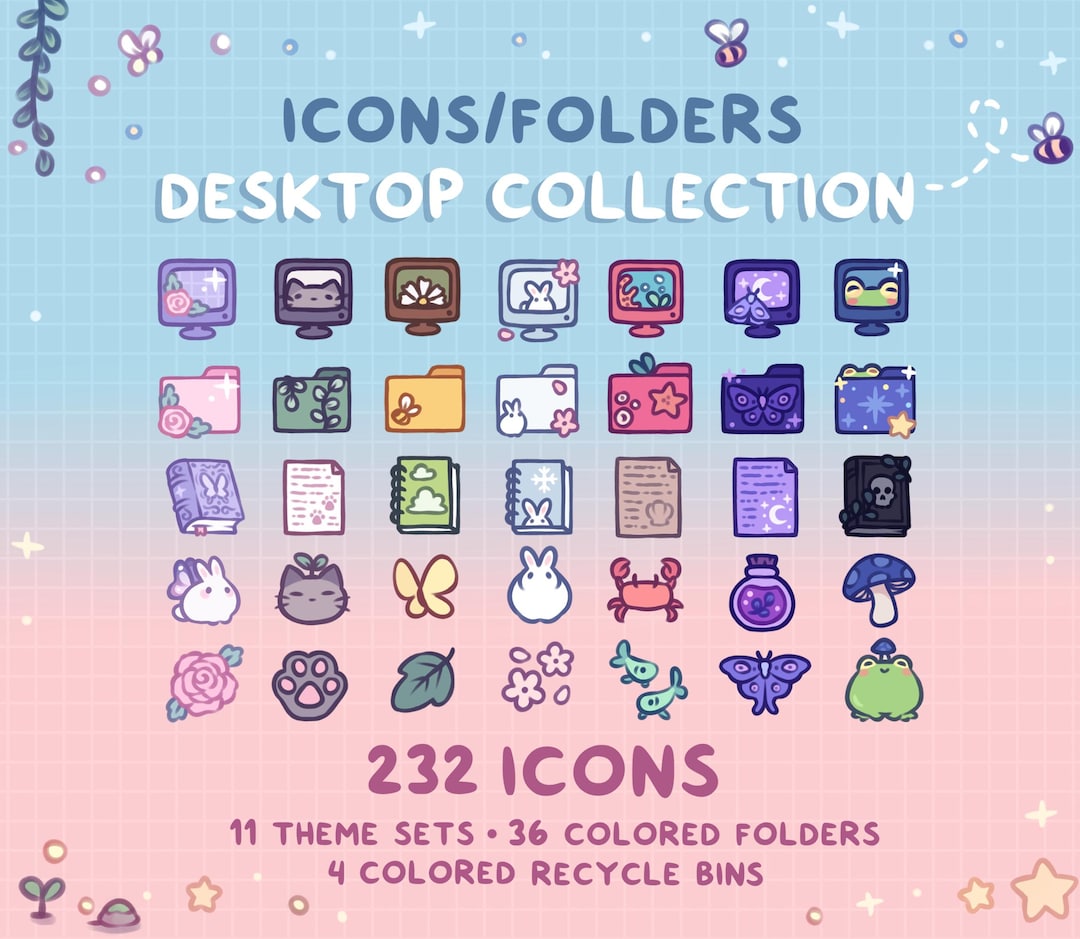 Icons and Folders Desktop COLLECTION ~ Cute Fantasy Whimsy Animals and ...