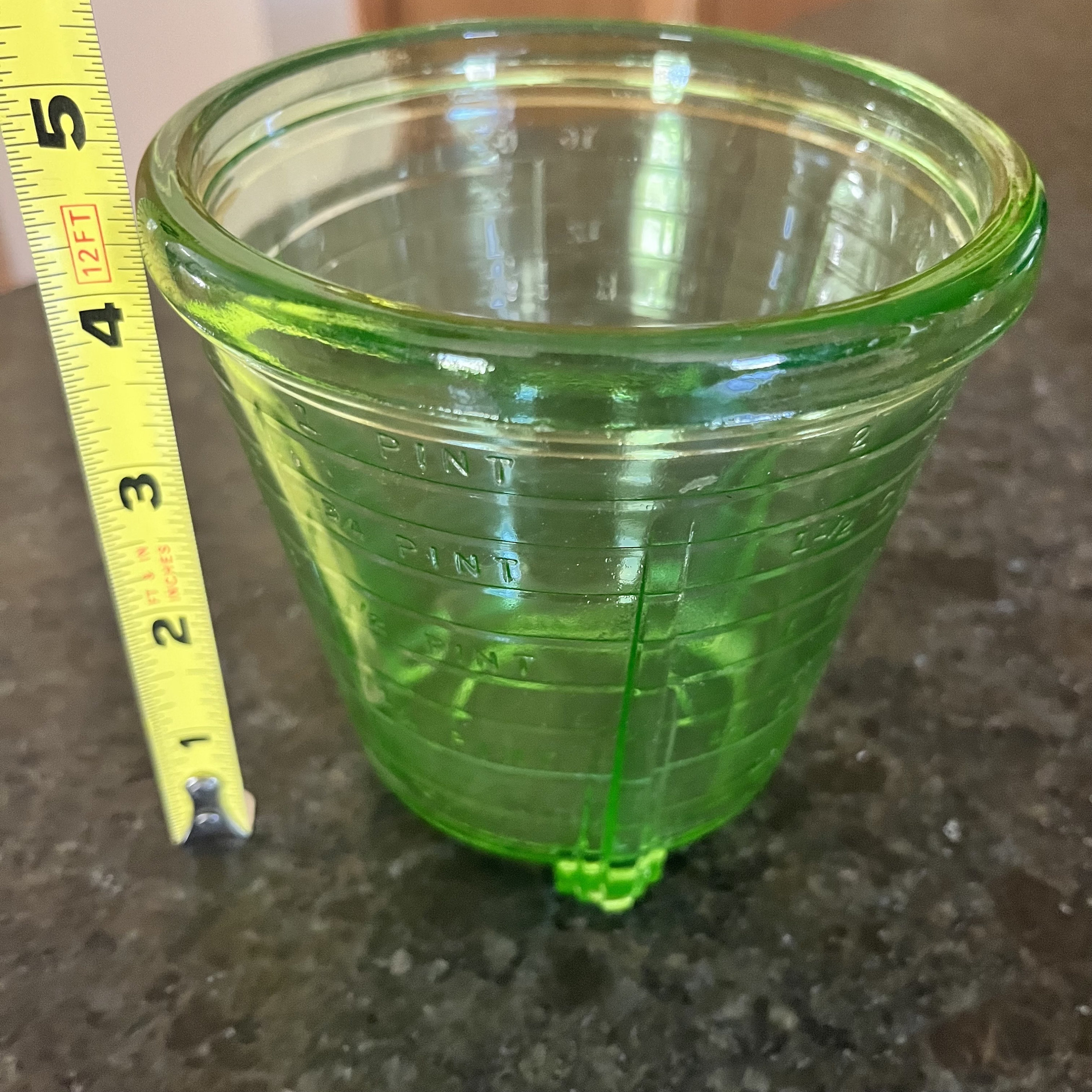 Vidrio Green Uranium Depression Glass 2c Measuring Cup - Etsy