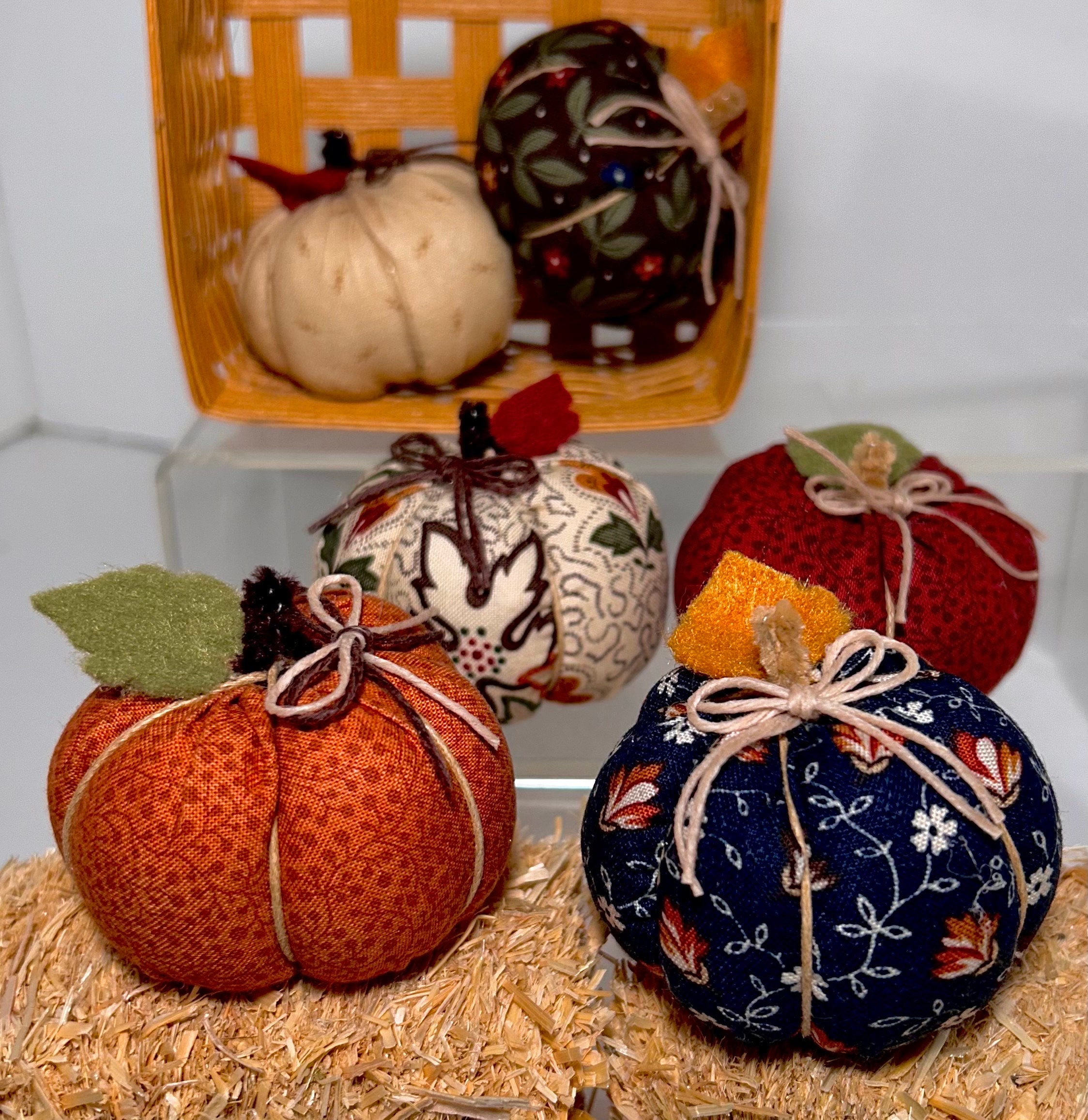 Mini Pumpkin Bowl Fillers/fall Bowl Fillers/fabric Pumpkins/fall Fabric ...