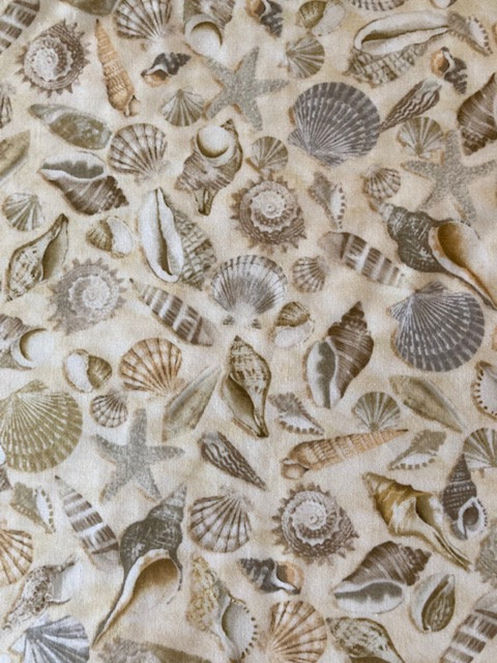 Fabric Summer Placemats/beach Shells Print Placemats/neutral Summer ...
