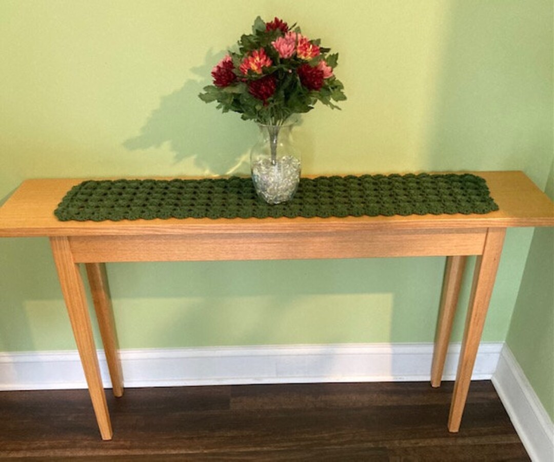 Crocheted Table Runner/green Table Runner/console Table - Etsy