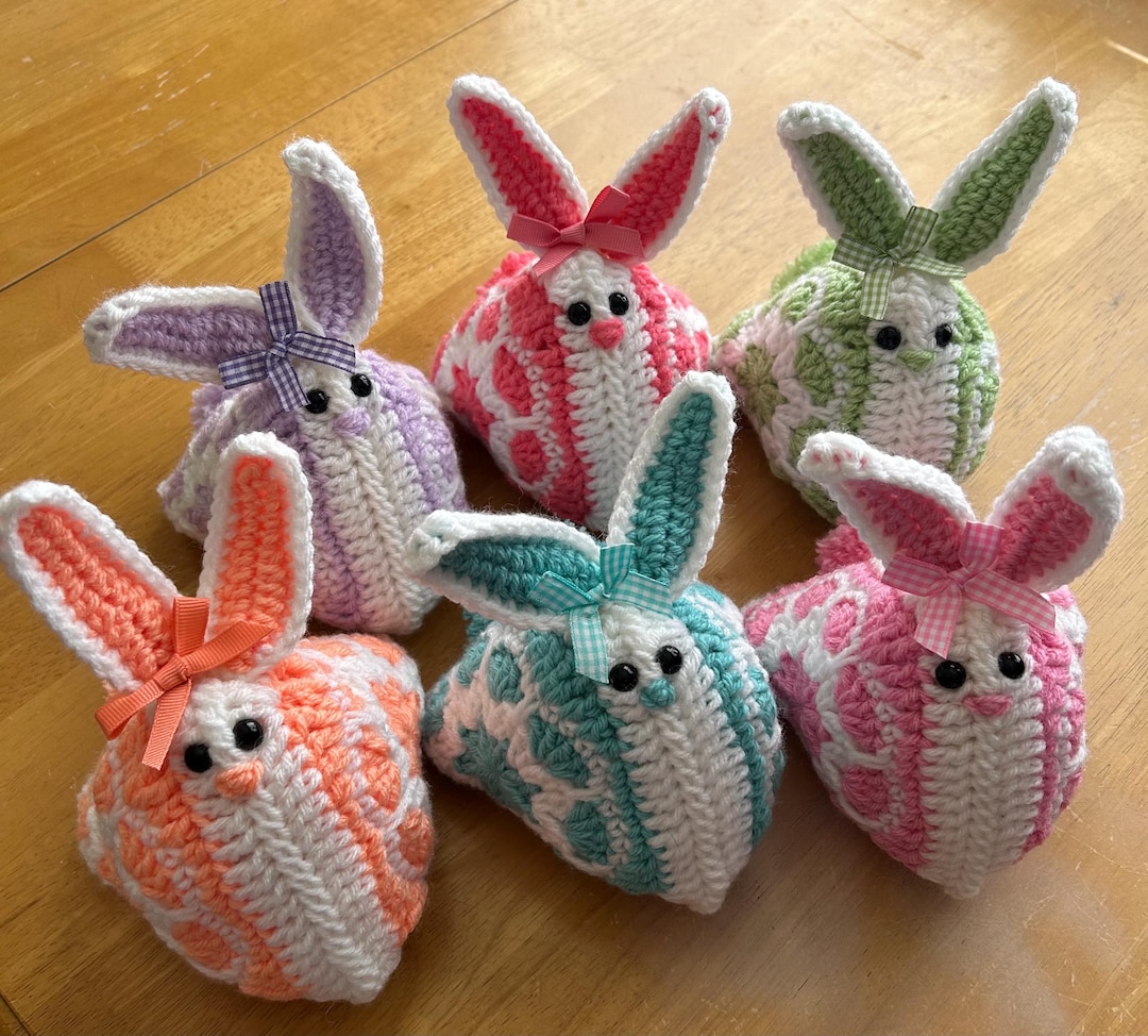 Easter/spring Granny Square Bunny Rabbit, Stuffed Farm Animal Plushie ...