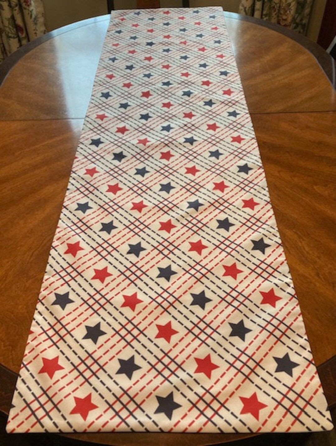 Patriotic Table Runner Red, White and Blue Table Runner Patriotic Table ...