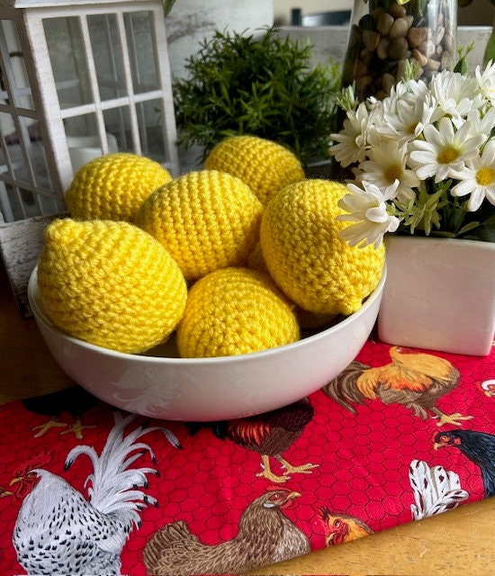Crochet Lemons Amigurumi Spring Summer Gift Home Decor Centerpiece ...