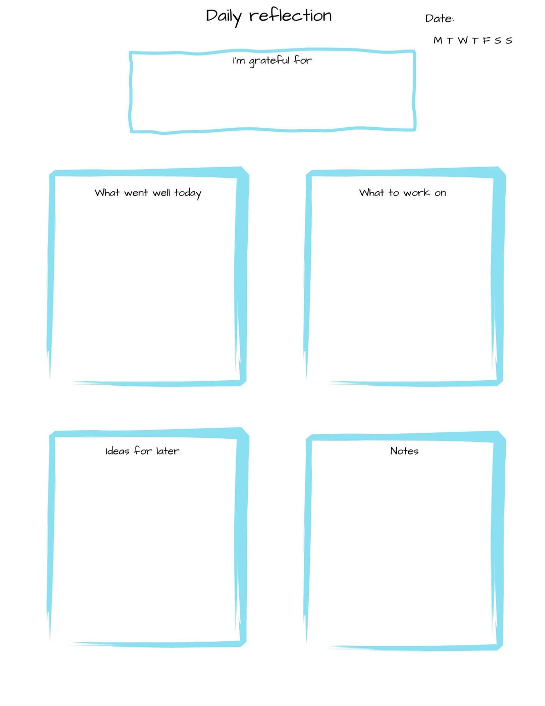 Daily Reflection Template Digital Download Printable - Etsy