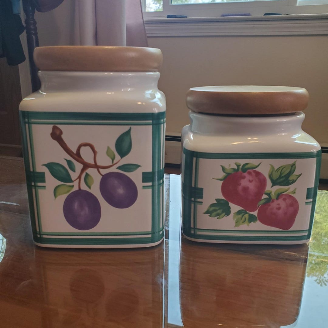 Vintage Lillian Vernon Fruit Strawberry Grape Kitchen Storage ...