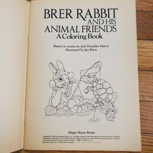 Vintage Brer Rabbit and His Animal Friends Coloring Book Storybook - Etsy