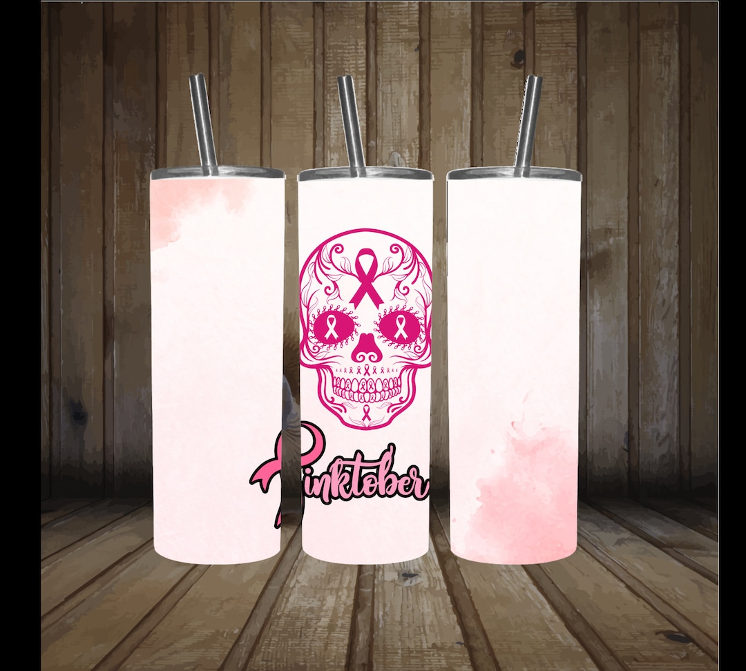 Pink Ribbon Skull Pinktober PNG - Etsy