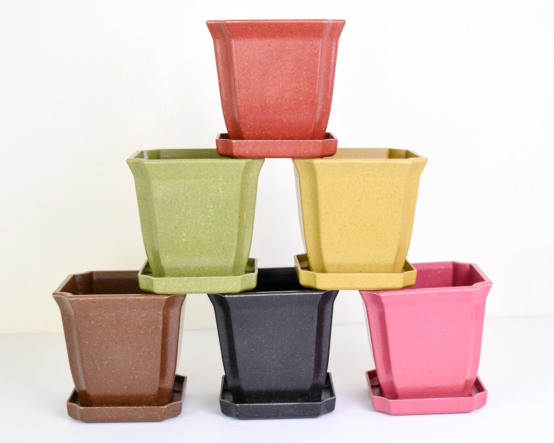 Eco Pot 4.5x4.25 With Saucer for Orchids Rice Hull Fiber Organic ...