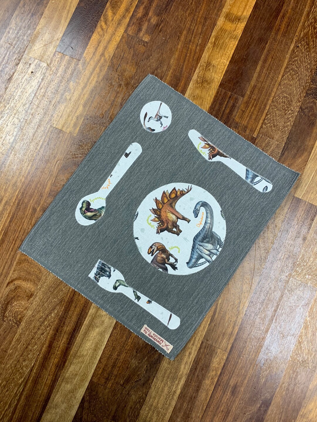 Dinosaur Placemat, Stegosaurus, Cotton, Montessori, Montessori ...