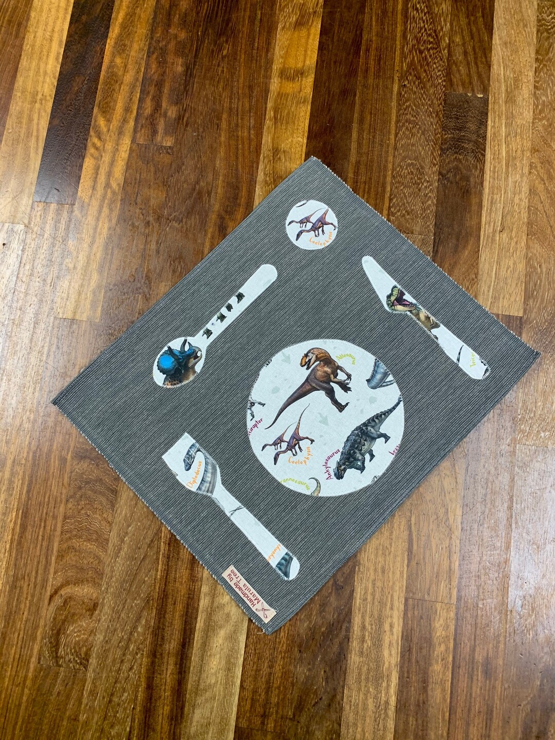 Dinosaur Placemat, Allosaurus, Cotton, Montessori, Montessori Materials ...
