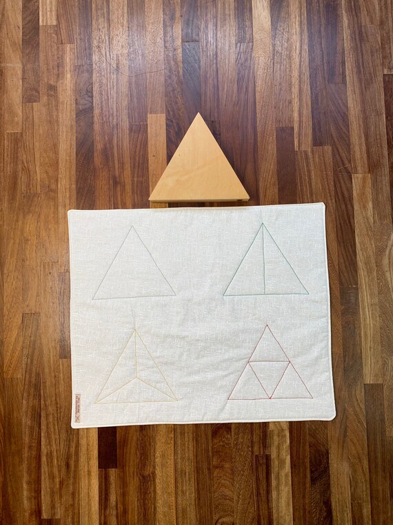 Constructive Triangle control mat Montessori education Back | Etsy