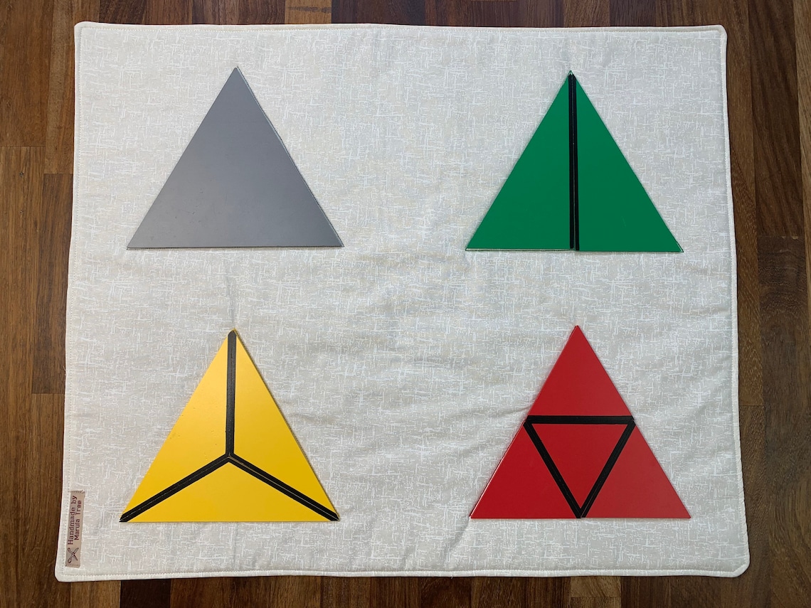 Constructive Triangle control mat Montessori education Back | Etsy