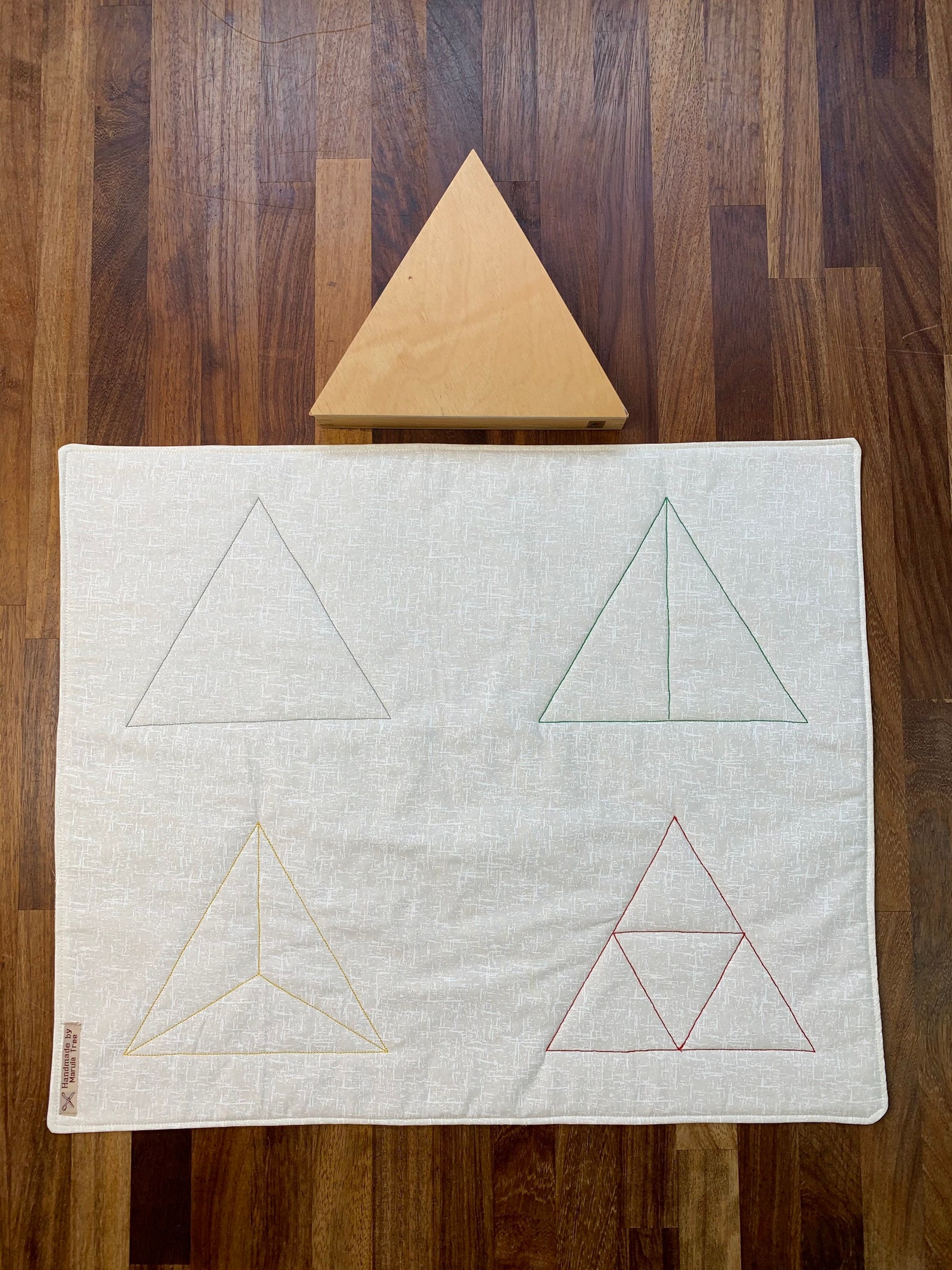 Constructive Triangle control mat Montessori education Back | Etsy
