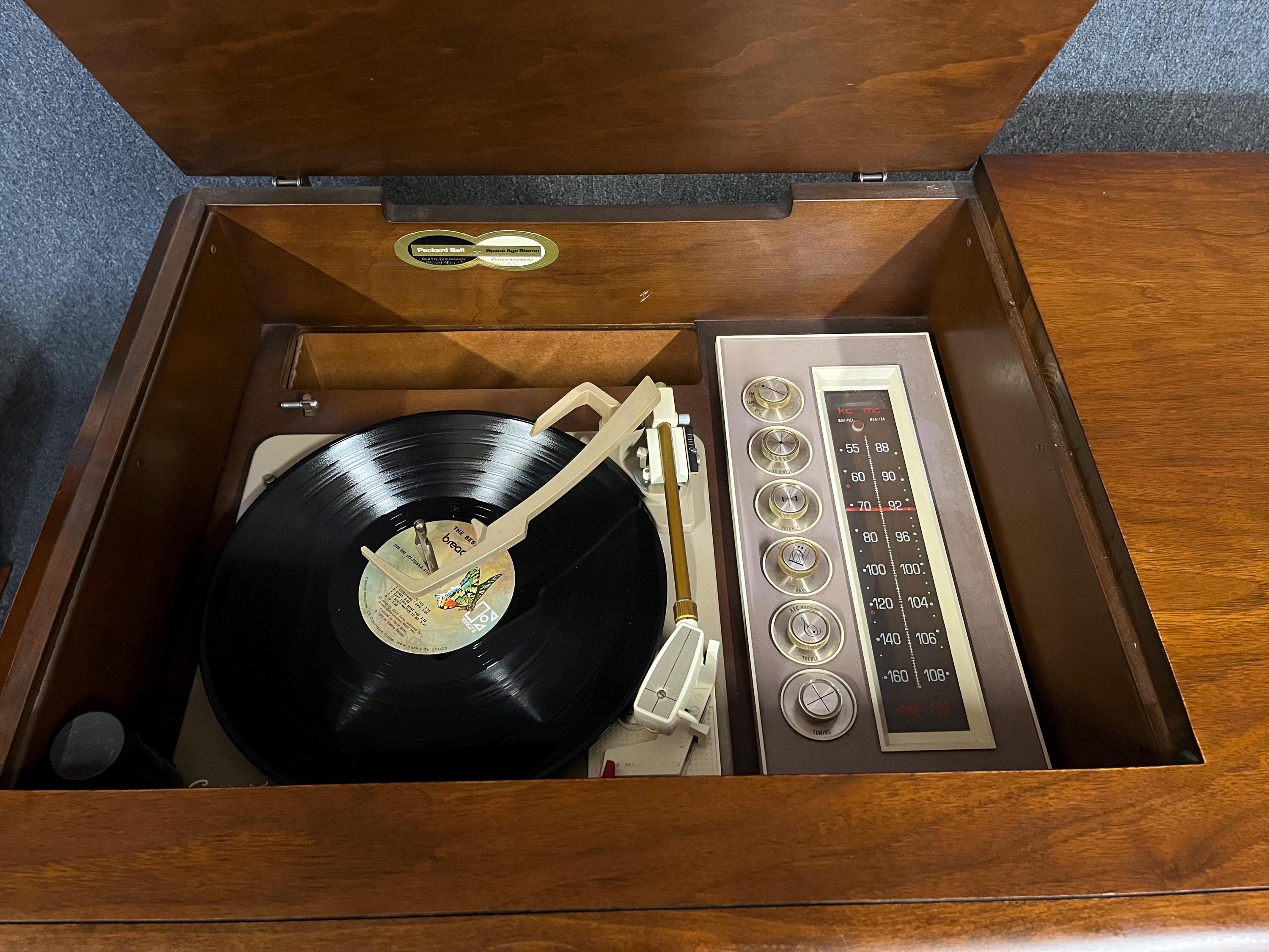 Vintage Mid Century Stereo Console Record Player Cabinet by Packard ...