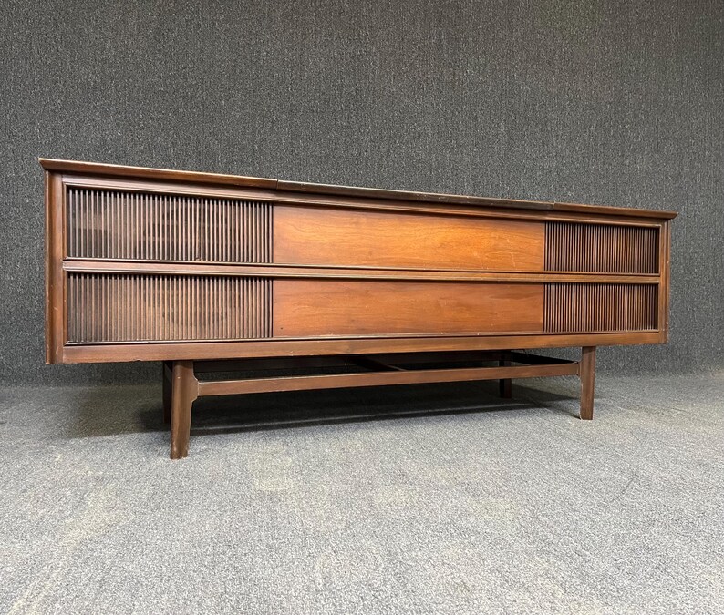 Vintage Mid Century Record Player Stereo Console by GE Bluetooth Vinyl ...