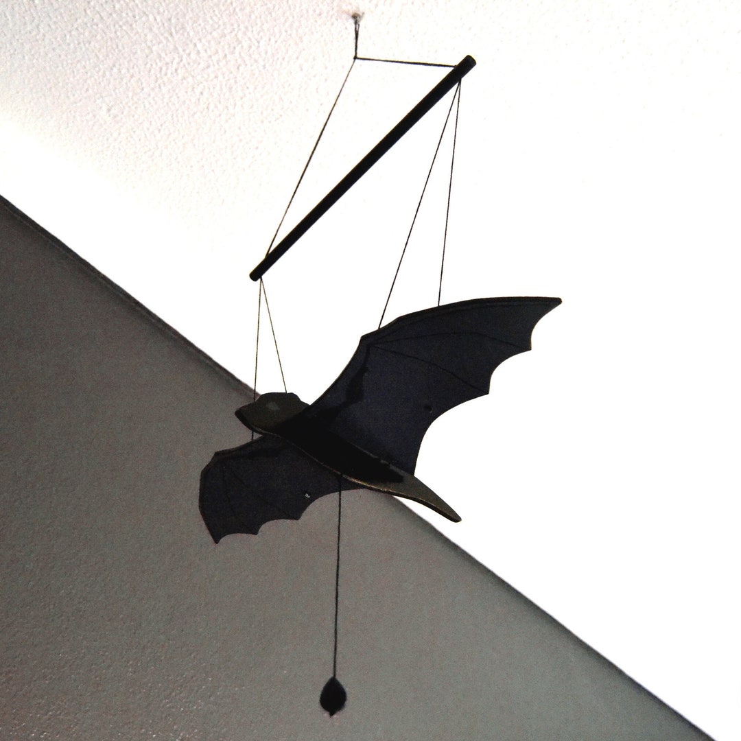 Wooden Flying Bat Mobile | Flapping Wings Ceiling Decoration Baby ...
