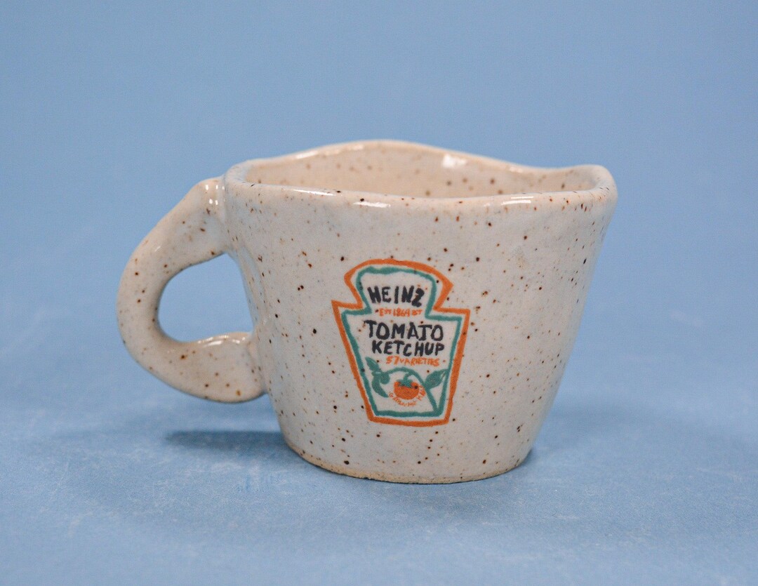 Retro Heinz Ketchup Espresso Cup: Handmade Speckled Stoneware Mug ...