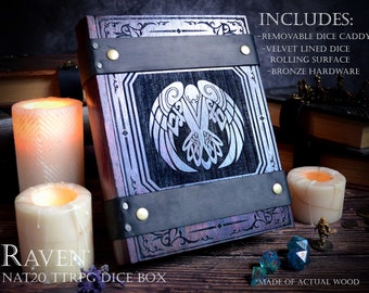 D&D Dice Box d20 Mystic Relief Engraved Spell Tome Dnd Dice Tray, Book ...