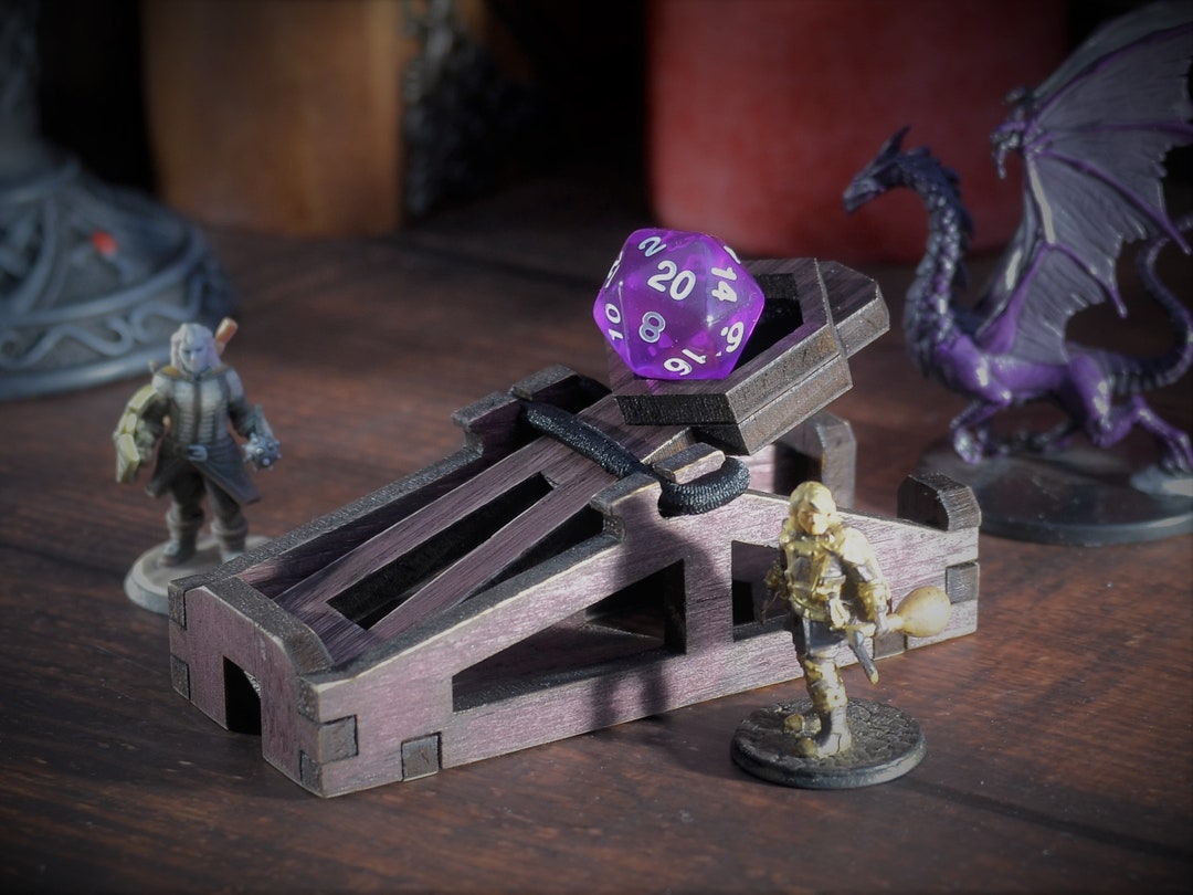 Minicat Dice Catapult: Wooden Dice Launcher for D&D and Tabletop RPG ...