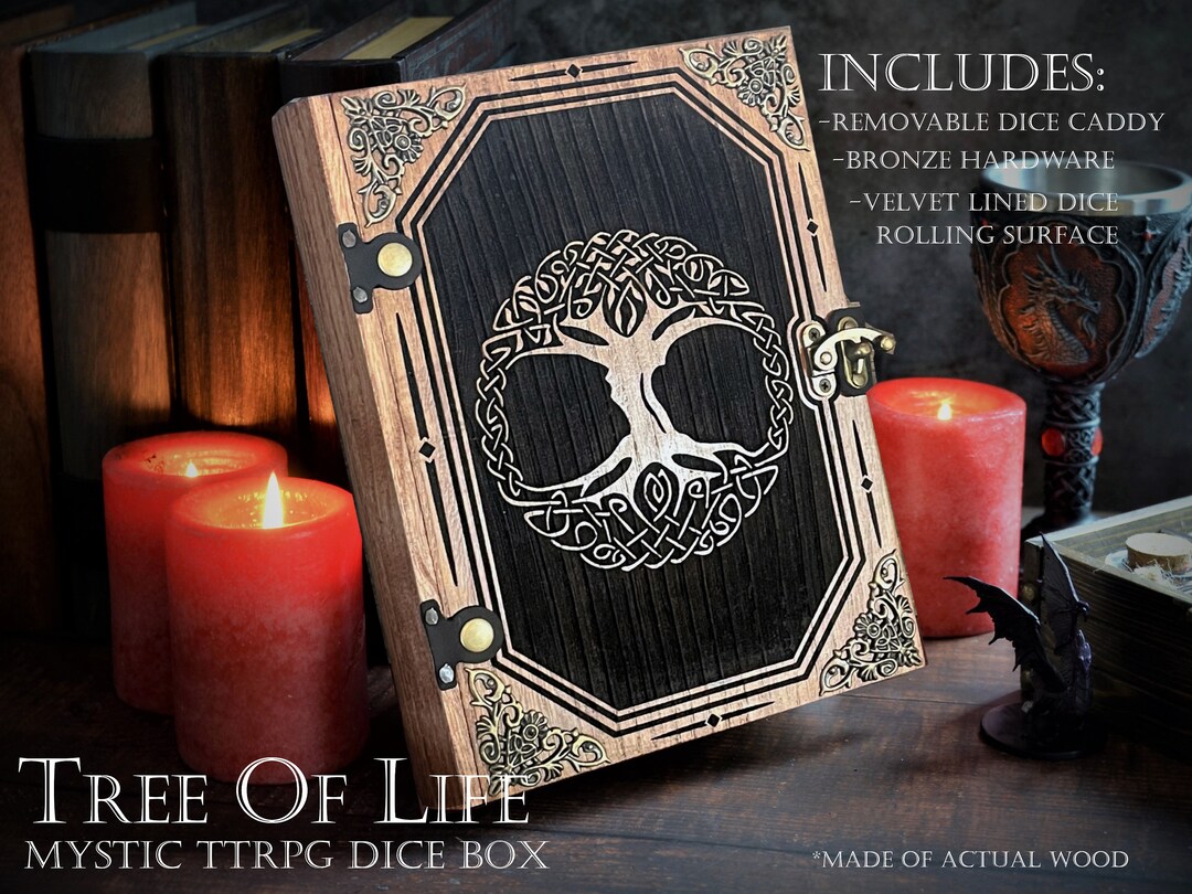 D&D Battle Box - "tree of Life" Mystic Dice Box W/ Dice Tray | Dnd Dice ...